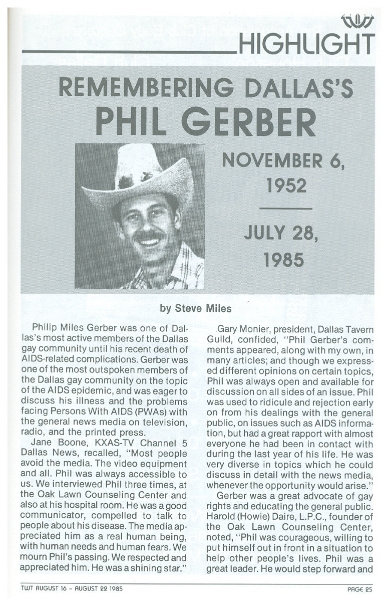 JUL 28 1985 - GERBER PHIL