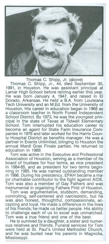 SEP 30 1991 - SHIPP THOMAS