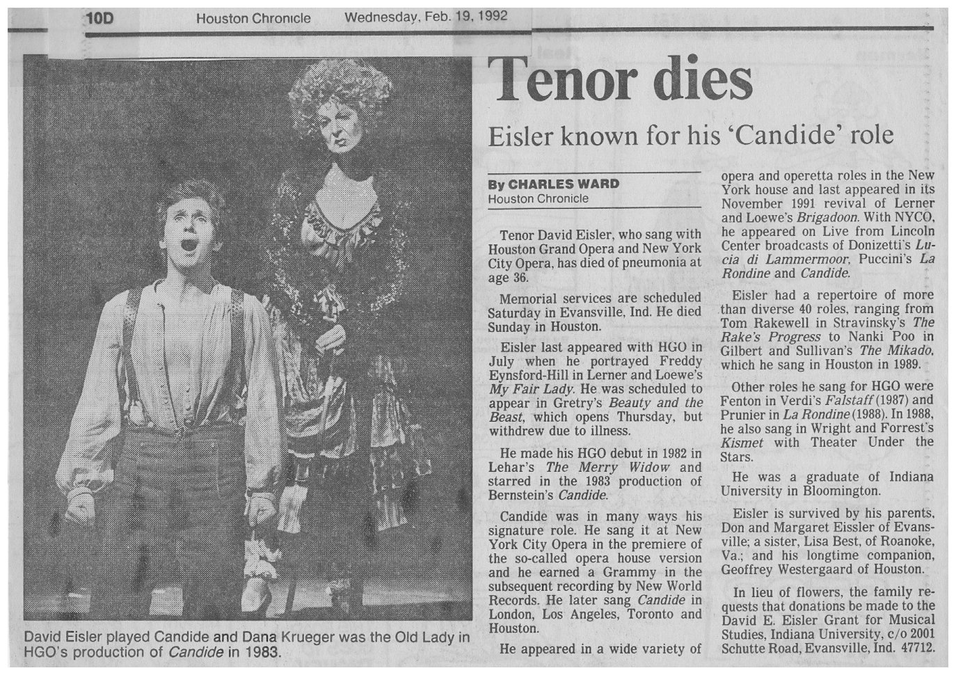 FEB 16 1992 - EISLER DAVID