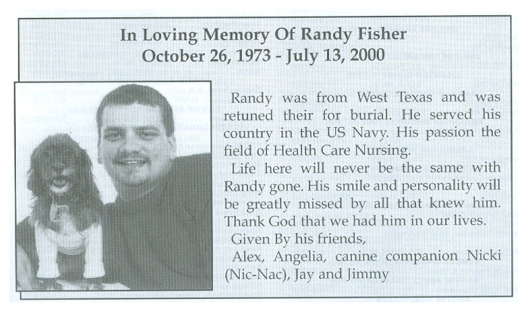JUL 13 2000 - FISHER RANDY